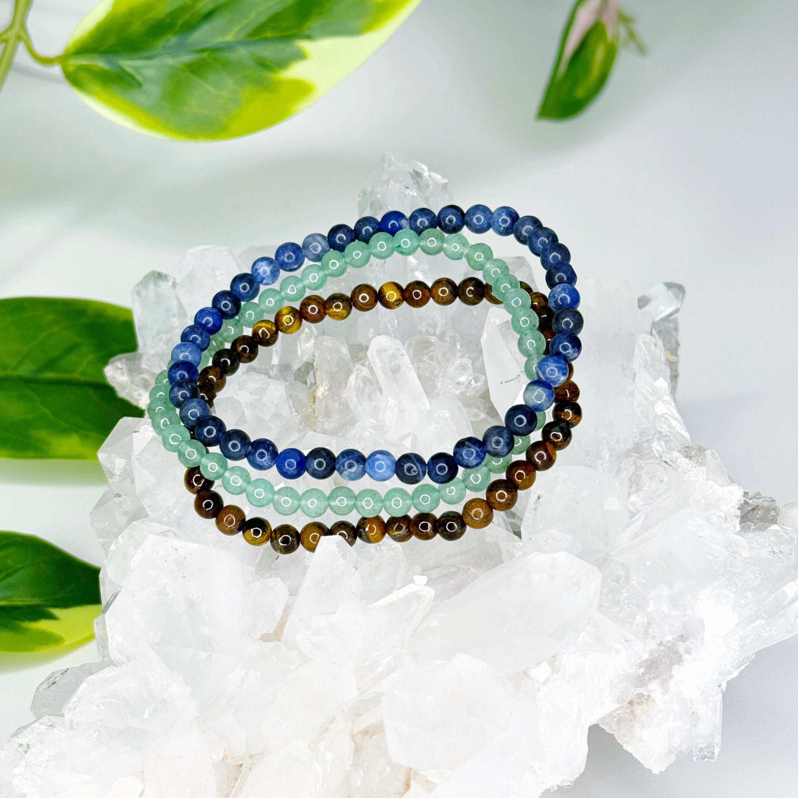 Taurus Astro Stack 4mm Handmade Crystal Bracelet Set