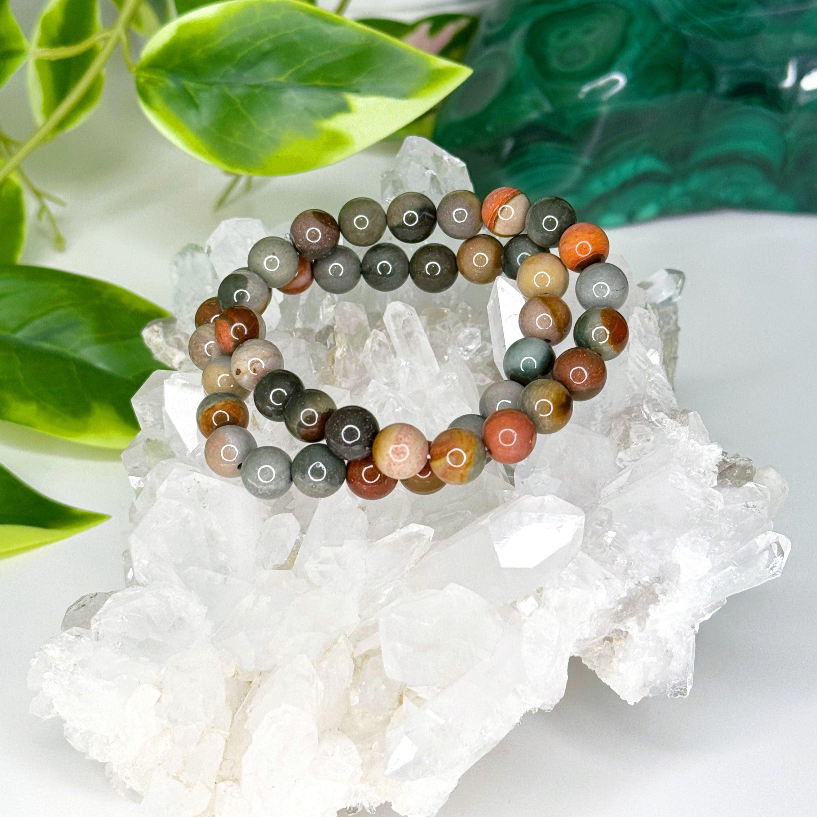 POLYCHROME JASPER 9mm HANDMADE CRYSTAL BRACELET The Mineral Maven