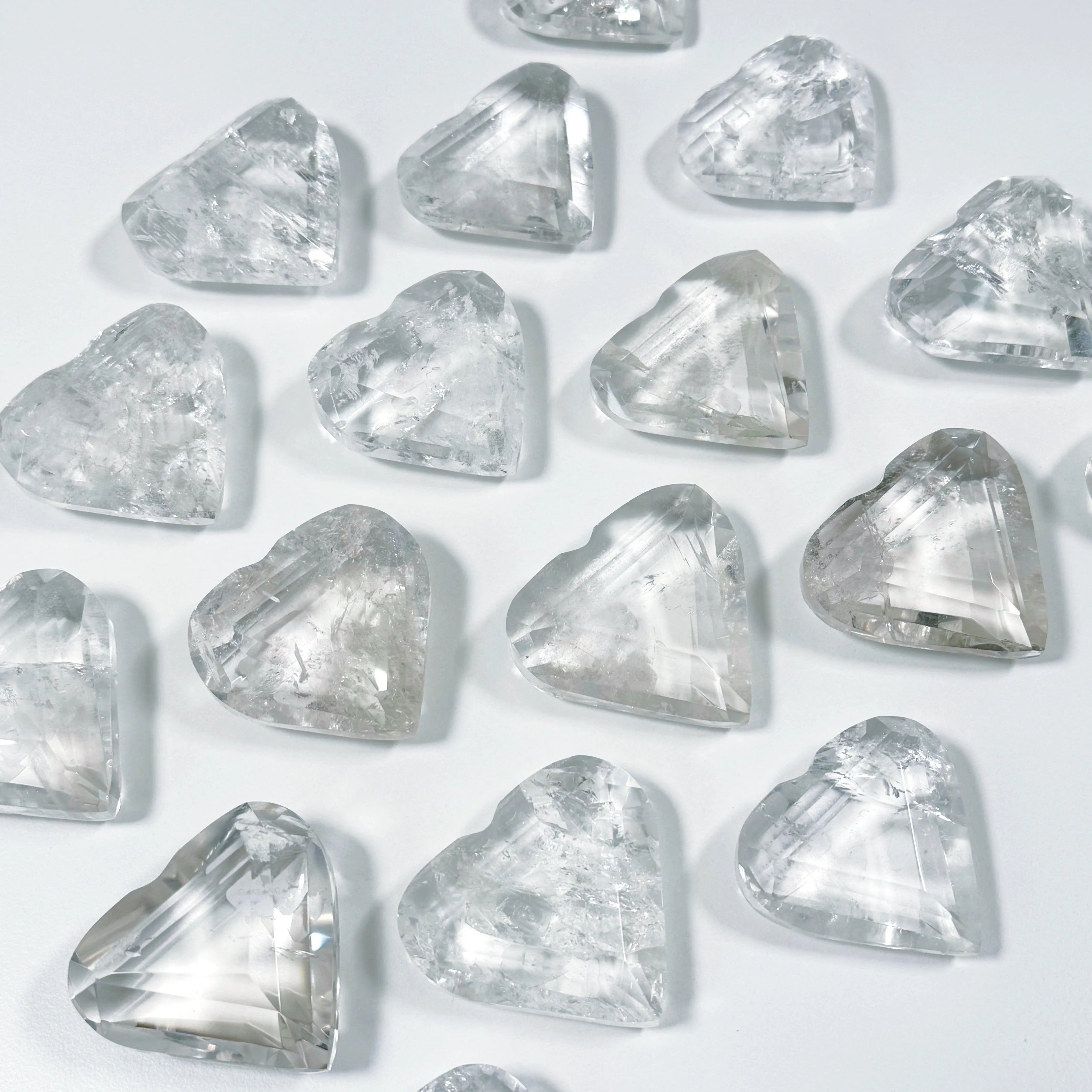 Clear Quartz Geo Faceted Heart - The Mineral Maven